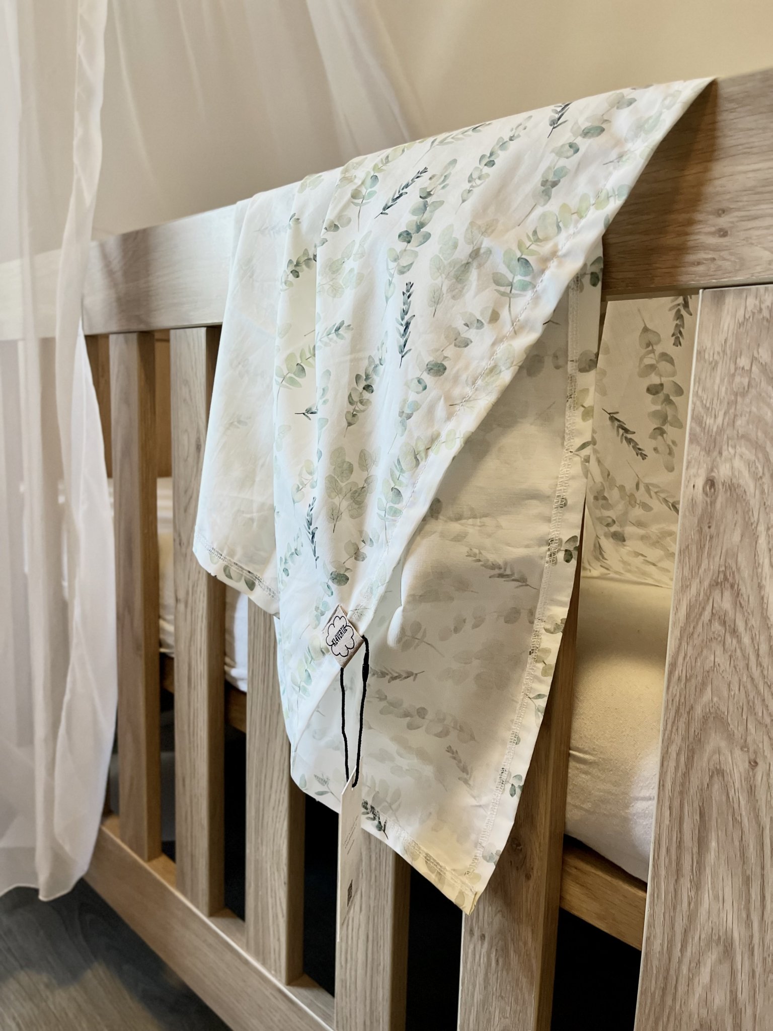 Baby ledikant laken Eucalyptus groen kopen? Kl4vertje.nl